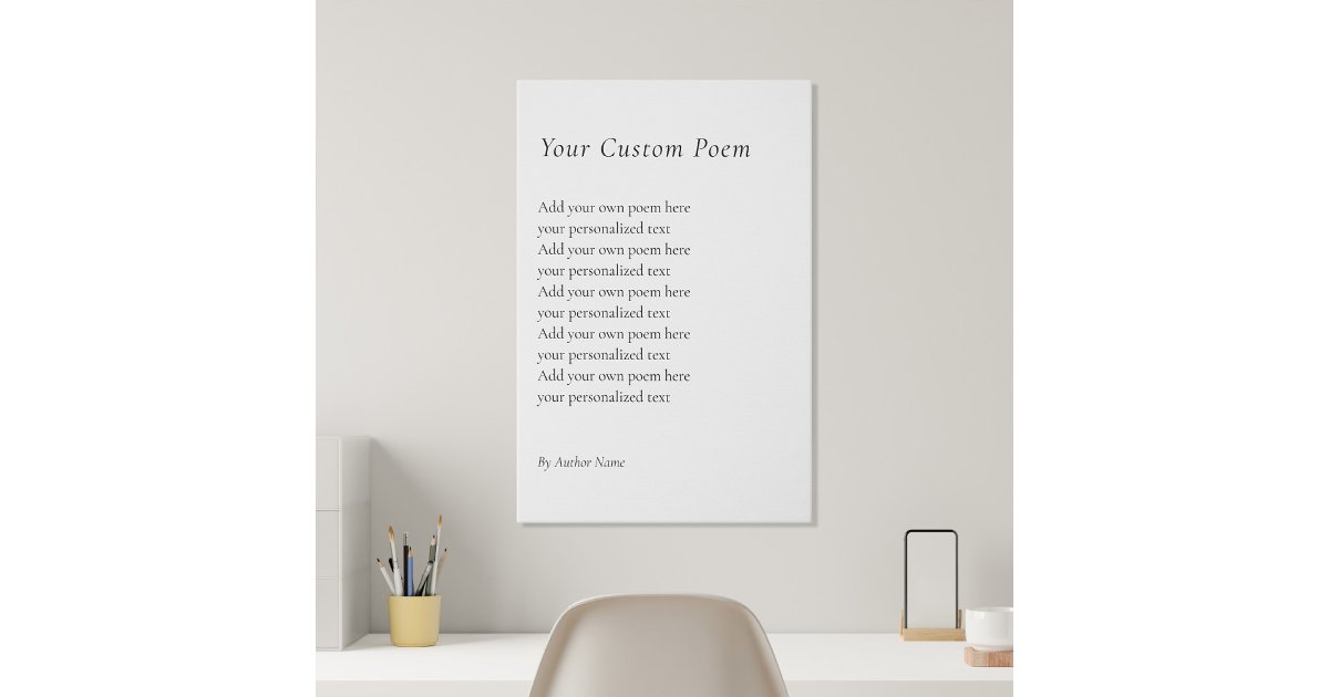 Create Your Own Poem Faux Canvas Print | Zazzle