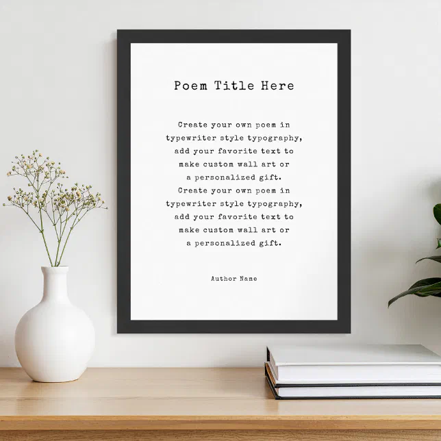 Create Your Own Poem Poster | Zazzle