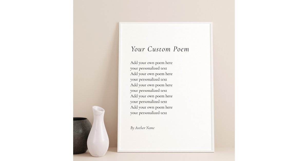 Create Your Own Poem Poster | Zazzle