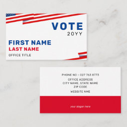Create Your Own Political Election Campaign Business Card | Zazzle