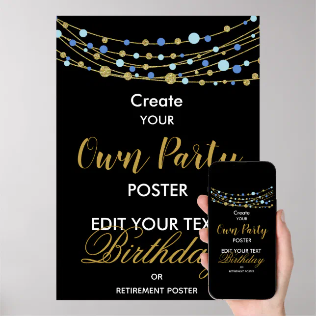 CREATE YOUR OWN POSTER Birthday poster, | Zazzle