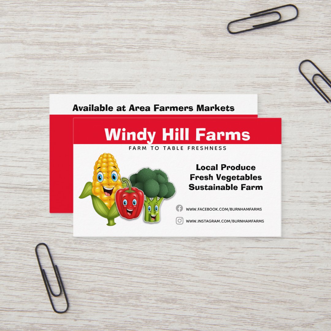 Create Your Own Produce Vegetable Farm Business Card | Zazzle