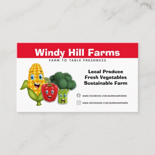 Create Your Own Produce Vegetable Farm Business Card | Zazzle