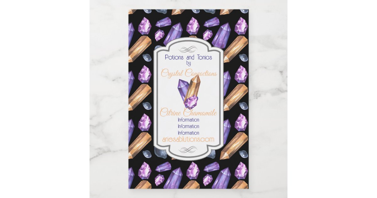 Create Your Own Purple & Gold Crystals Wine Label | Zazzle