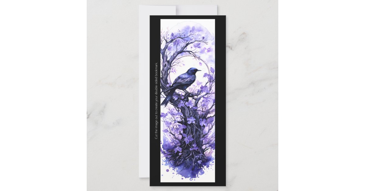 Create Your Own Purple Raven Bookmark Card | Zazzle