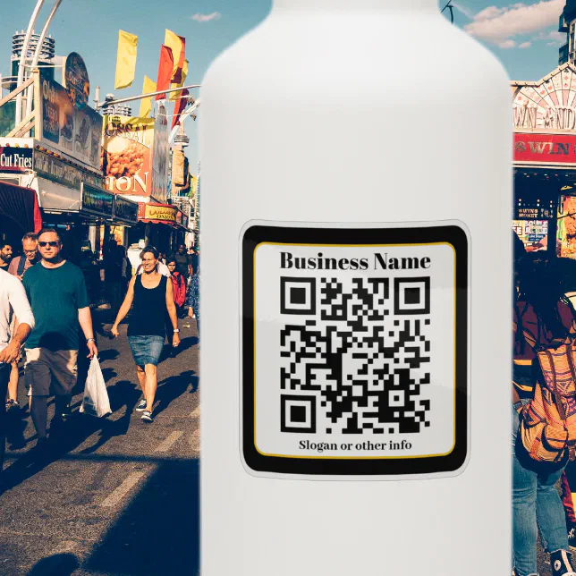 Create Your Own QR Code | Black Gold Transparent Sticker | Zazzle