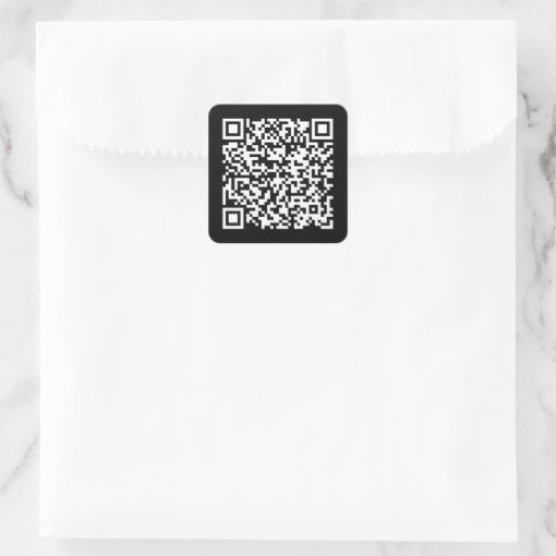 Create Your Own QR Code Black Square Sticker | Zazzle