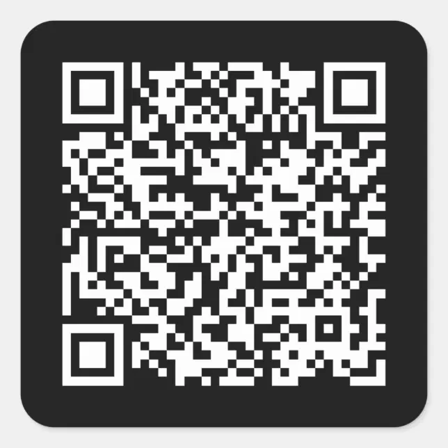 Create Your Own QR Code Black Square Sticker | Zazzle