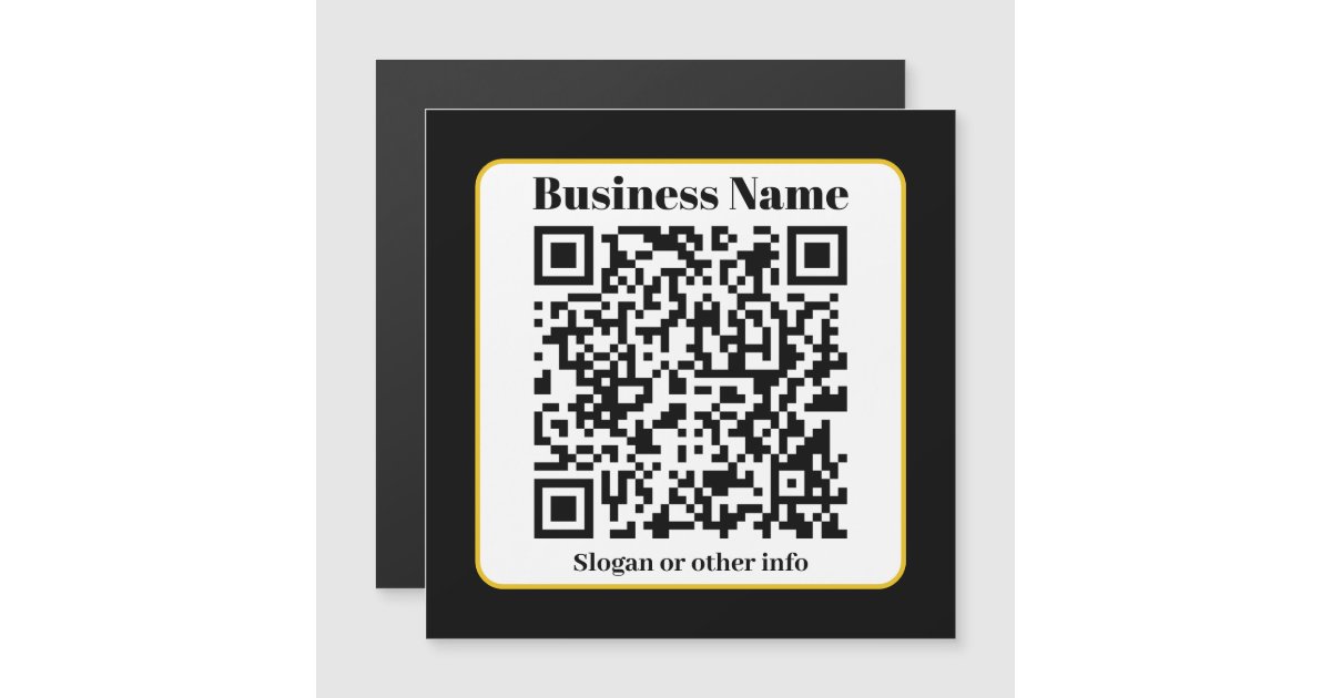 Create Your Own QR Code | Black White Gold Border | Zazzle