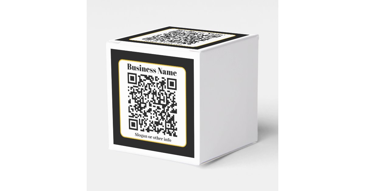 Create Your Own QR Code | Black White Gold Border Favor Boxes | Zazzle