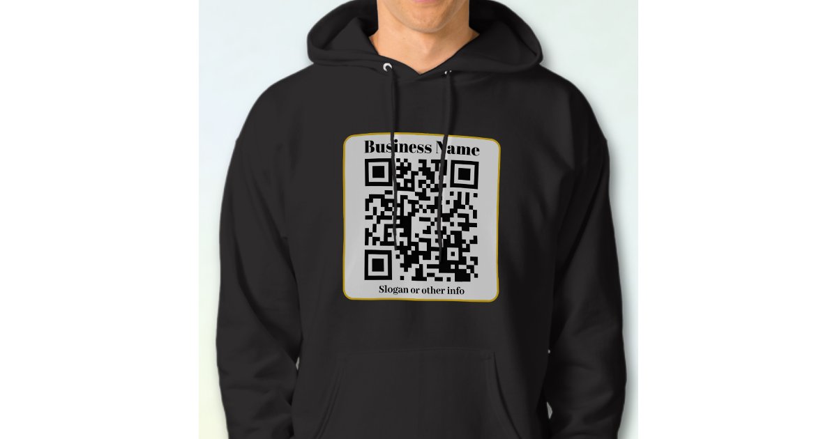 Create Your Own QR Code | Black White Gold Border Hoodie | Zazzle