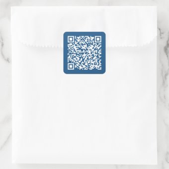 Create Your Own QR Code Blue Square Sticker | Zazzle