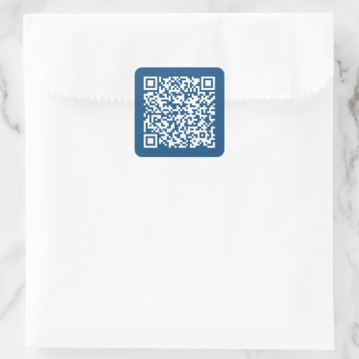 Create Your Own QR Code Blue Square Sticker | Zazzle
