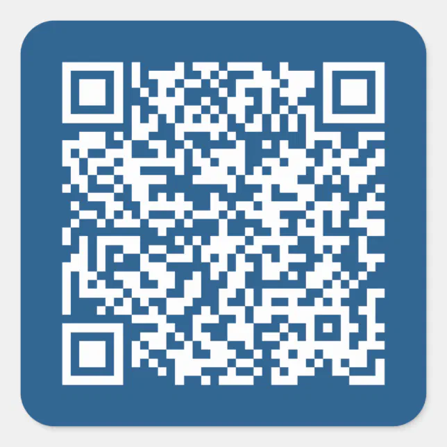Create Your Own QR Code Blue Square Sticker | Zazzle