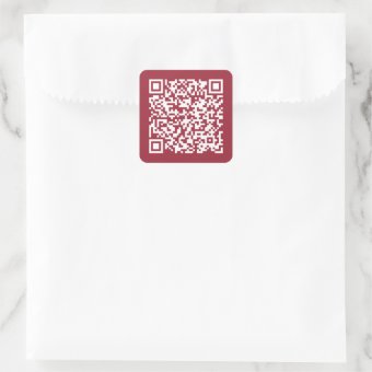 Create Your Own QR Code Burgundy Red Square Sticker | Zazzle