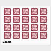 Create Your Own QR Code Burgundy Red Square Sticker | Zazzle