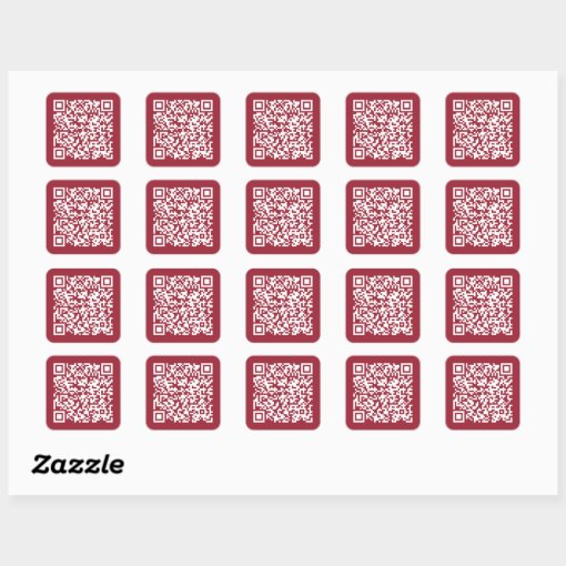 Create Your Own QR Code Burgundy Red Square Sticker | Zazzle