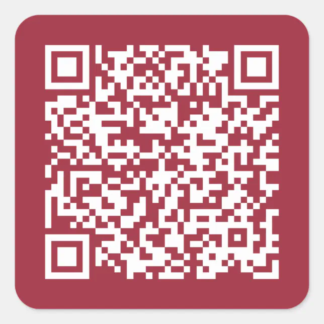 Create Your Own QR Code Burgundy Red Square Sticker | Zazzle