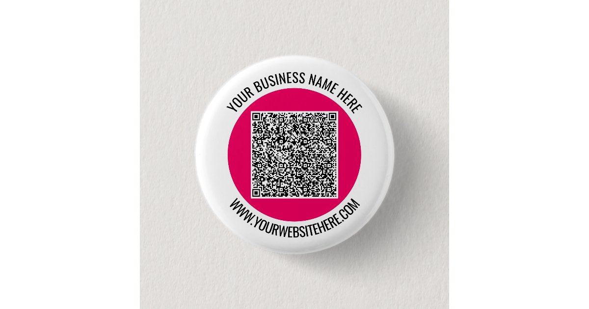Create Your Own QR Code Business Buttons Template | Zazzle