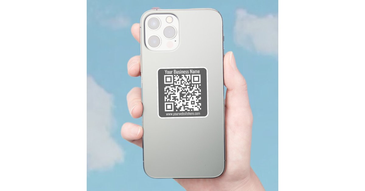 Create Your Own QR Code | Dark Grey Sticker | Zazzle