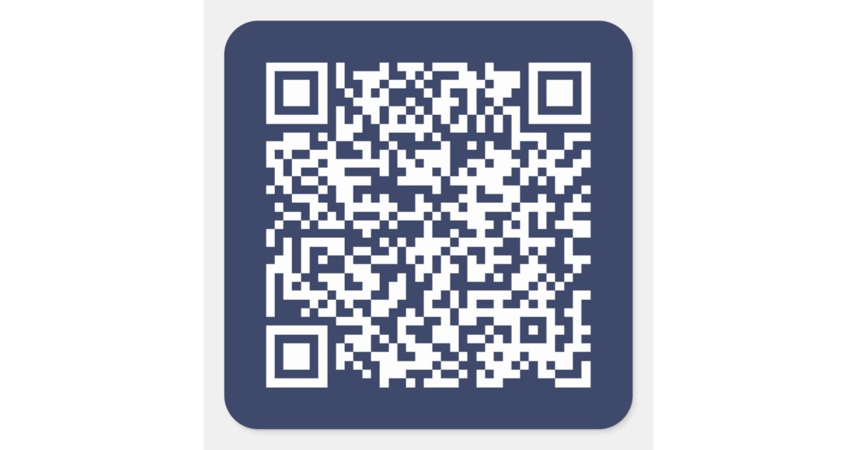 Create Your Own QR Code Navy Blue Square Sticker | Zazzle