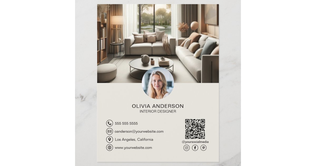 Create Your Own QR Code Social Media Business Flyer | Zazzle