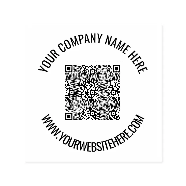 Create Your Own QR Code Stamp Template Custom Text | Zazzle