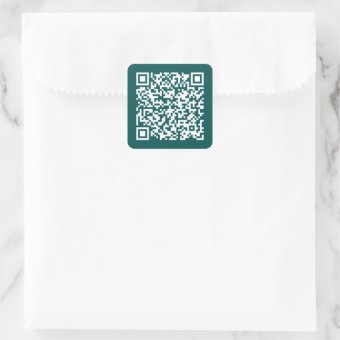 Create Your Own QR Code Teal Square Sticker | Zazzle