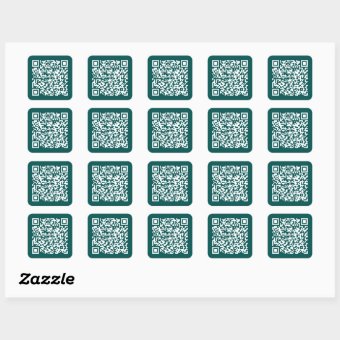 Create Your Own QR Code Teal Square Sticker | Zazzle
