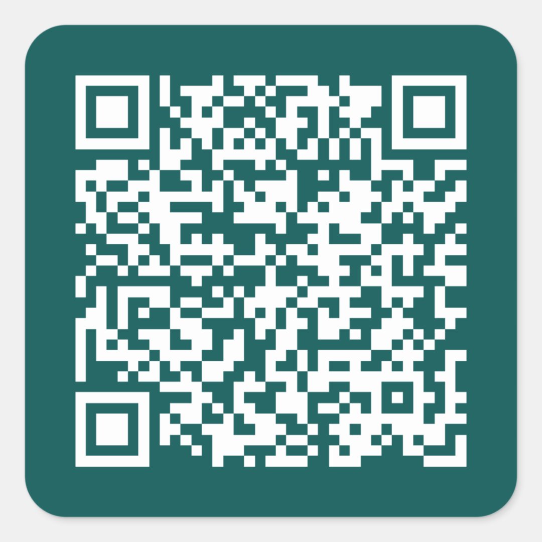 Create Your Own QR Code Teal Square Sticker | Zazzle