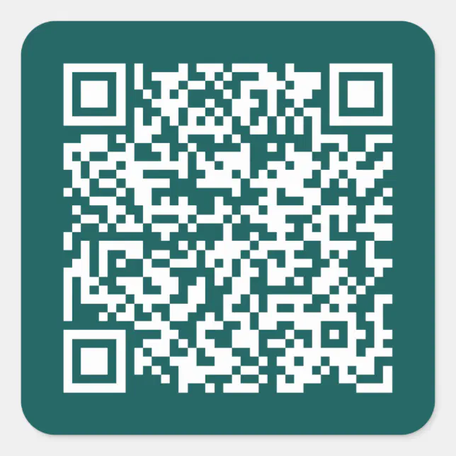 Create Your Own QR Code Teal Square Sticker | Zazzle