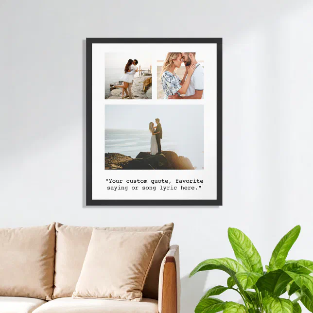 Create Your Own Quote 3 Photo Poster | Zazzle