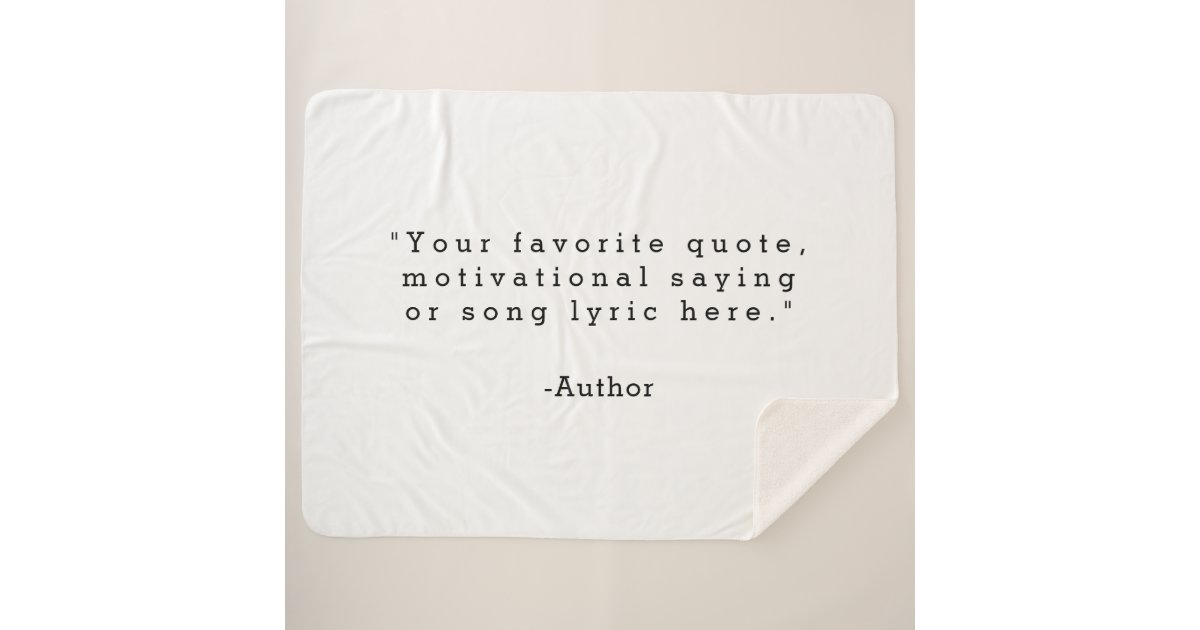 Create Your Own Quote Sherpa Blanket | Zazzle