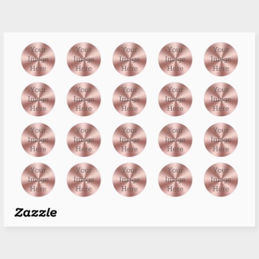 Create Your Own Radial Brushed Rose Gold Metallic Classic Round Sticker ...
