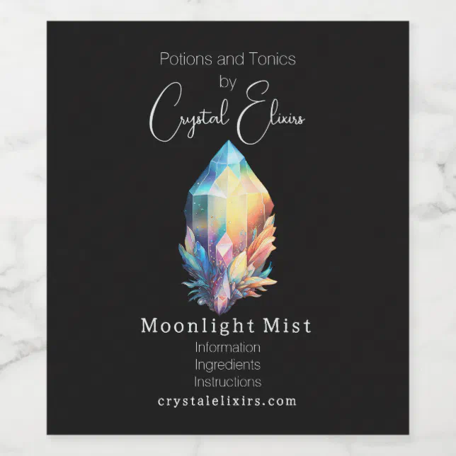 Create Your Own Rainbow Crystals Apothecary Label | Zazzle