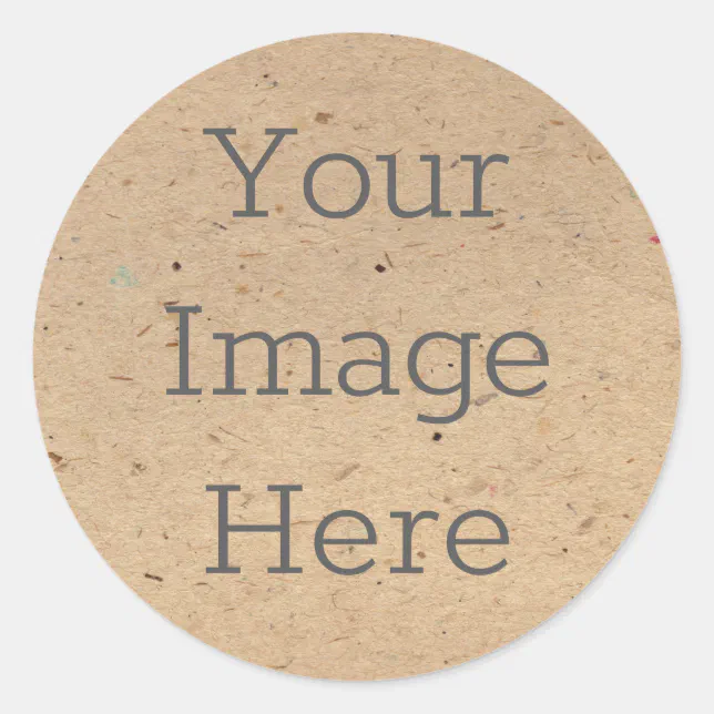 Create Your Own Recycled Brown Kraft Paper Print Classic Round Sticker ...