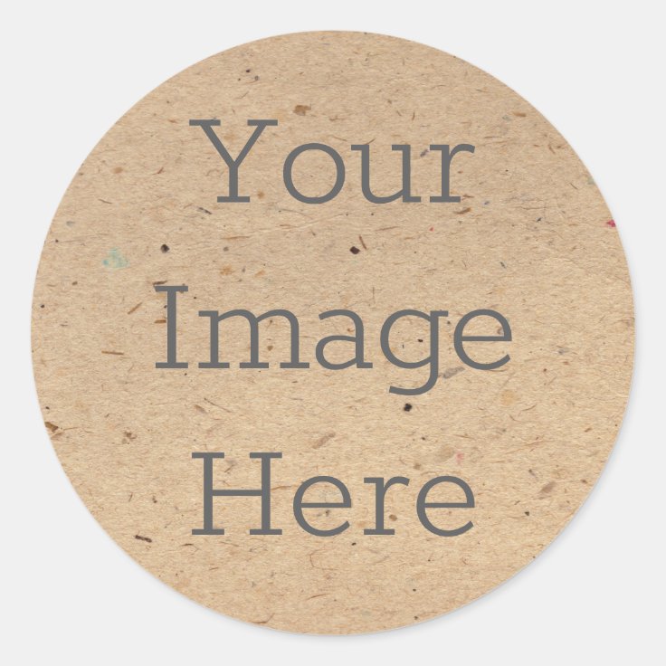 Create Your Own Recycled Brown Kraft Paper Print Classic Round Sticker ...