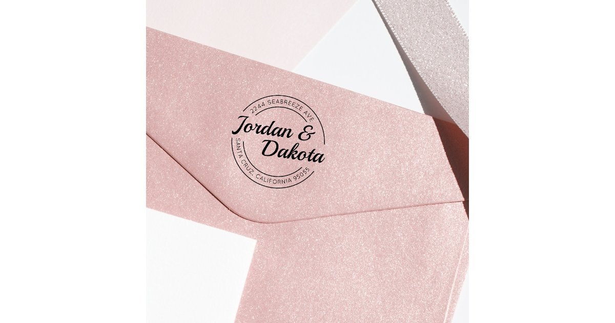 Create Your Own Retro Circular Return Address Rubber Stamp | Zazzle