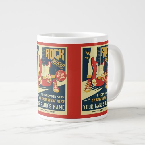 Create your own Retro Rock Music jumbo mug | Zazzle