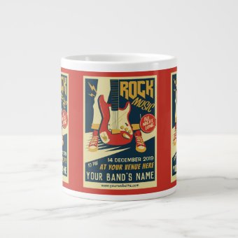 Create your own Retro Rock Music jumbo mug | Zazzle