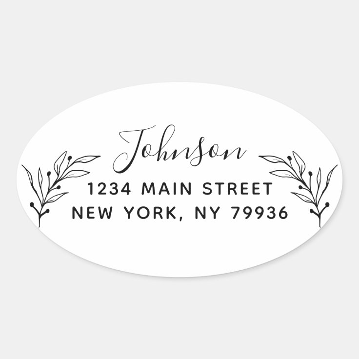 Create Your Own Return Address Oval Sticker | Zazzle
