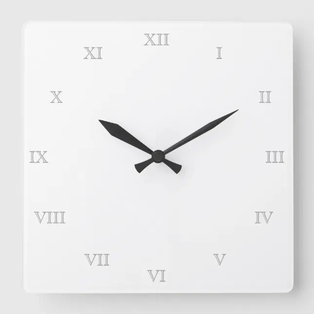 Create Your Own Roman Numerals Blank Template Square Wall Clock | Zazzle