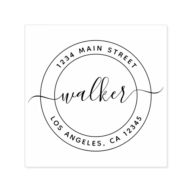Create Your Own Round Return Address Self-inking Stamp | Zazzle