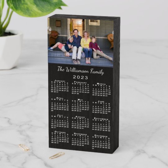 Create Your Own Rustic Black 2023 Photo Calendar Wooden Box Sign create-your-own-rustic-black-2023-photo-calendar-wooden-box-sign