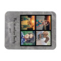 Create your own rustic stone family photo collage magnet | Zazzle