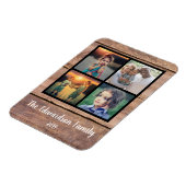 Create your own rustic wood family photo collage magnet | Zazzle