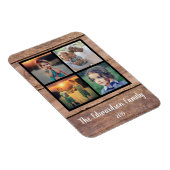Create your own rustic wood family photo collage magnet | Zazzle