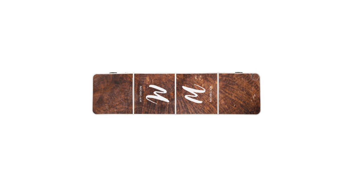 Create Your Own Rustic Wood Monogram Beer Pong Table | Zazzle