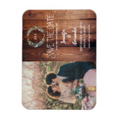 Create your own rustic wood monogram photo magnet | Zazzle