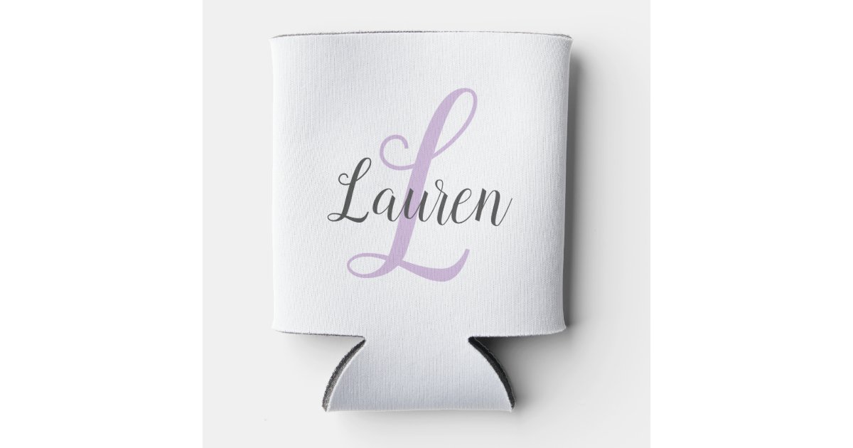 Create Your Own Script Monogrammed Initial & Name Can Cooler | Zazzle